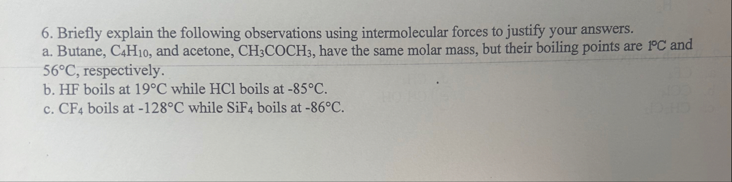 Solved Briefly explain the following observations using | Chegg.com