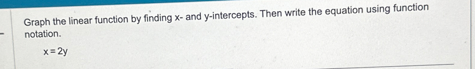 Solved Graph the linear function by finding x - ﻿and | Chegg.com