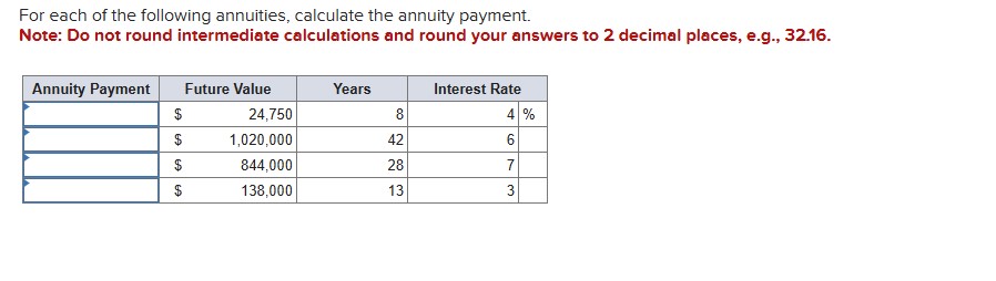 Solved For Each Of The Following Annuities Calculate The 5829