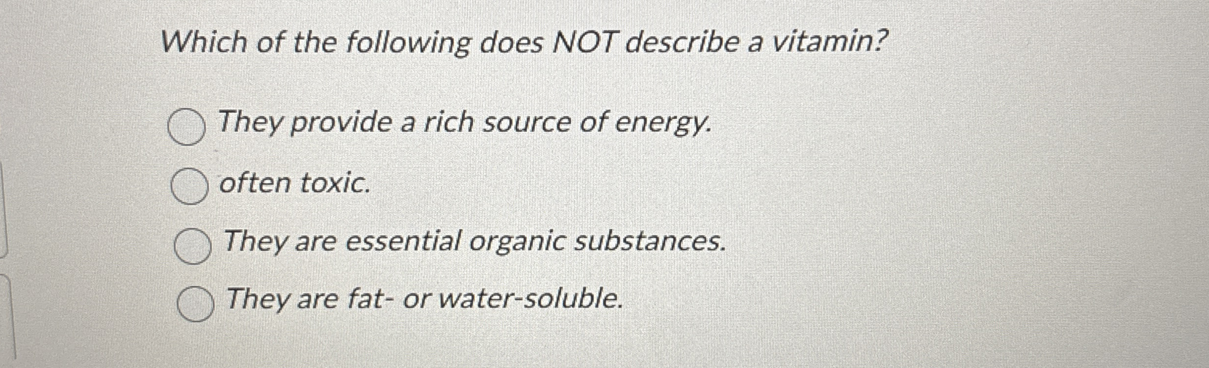 Solved Which of the following does NOT describe a | Chegg.com
