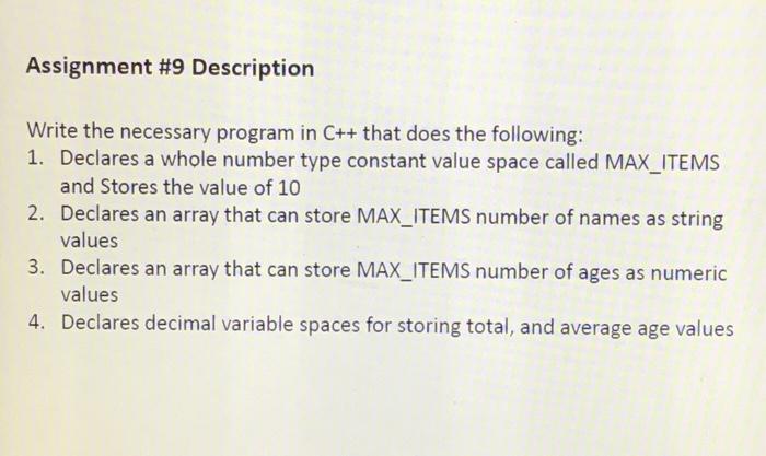 Solved Assignment #9 Description Write the necessary program | Chegg.com