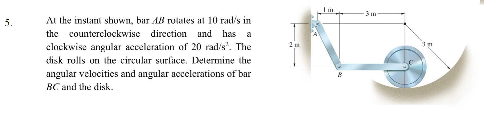 At The Instant Shown Bar Ab ﻿rotates At 10rads