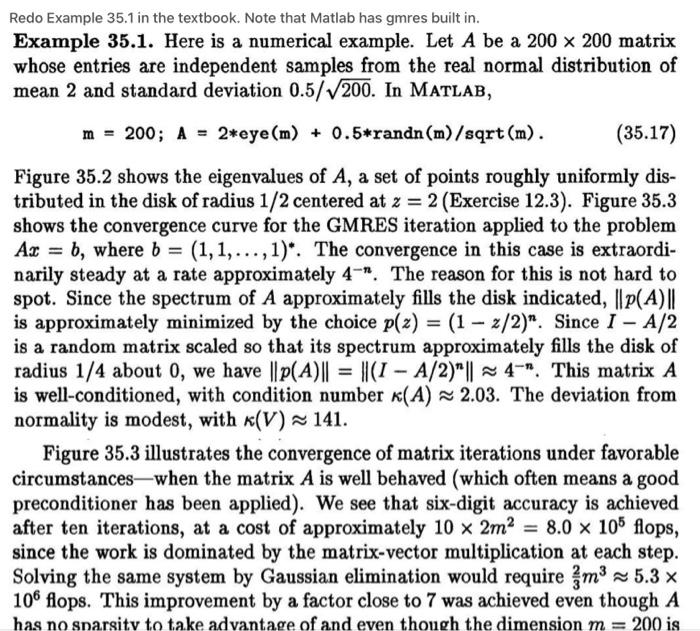 Redo Example 35.1 in the textbook. Note that Matlab | Chegg.com