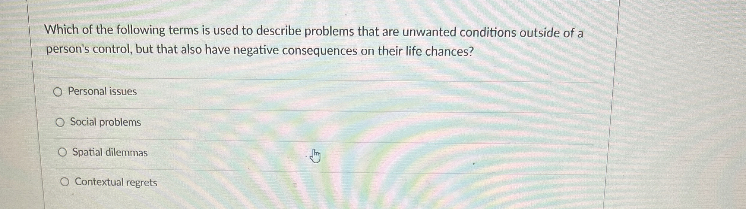Solved Which of the following terms is used to describe | Chegg.com