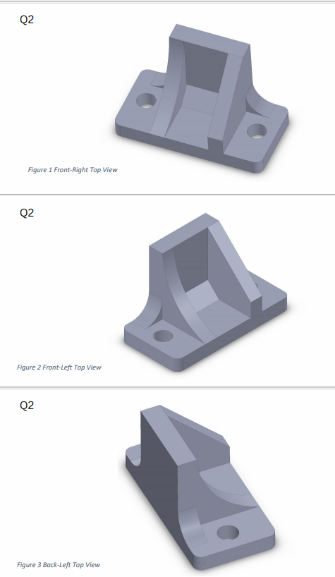 Solved Create a 2D drawing of the provided parts.Ensure to | Chegg.com