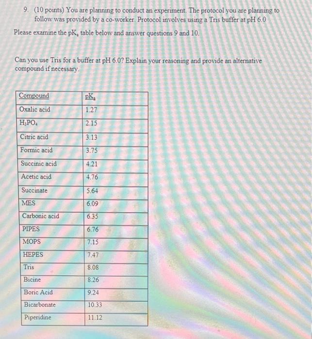 Solved 9. ( 10 points) You are planning to conduct an | Chegg.com