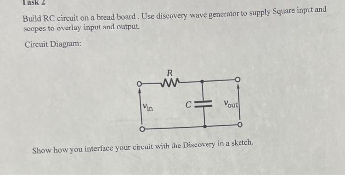 Solved Build RC circuit on a bread board. Use discovery wave | Chegg.com