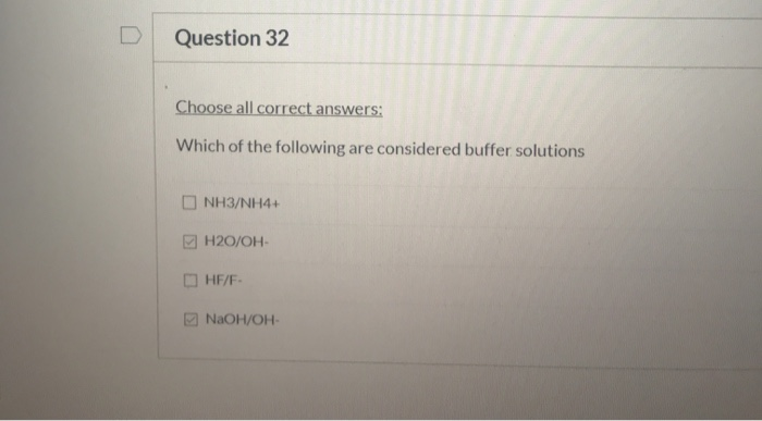 Solved Question 32 Choose all correct answers: Which of the | Chegg.com