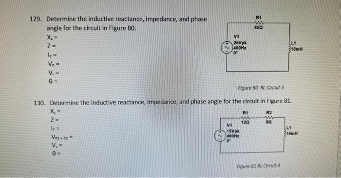 Solved 29. Determine the inductive reactance, impedance, and | Chegg.com