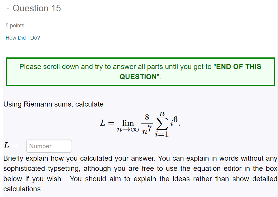 Solved Using Riemann sums, | Chegg.com