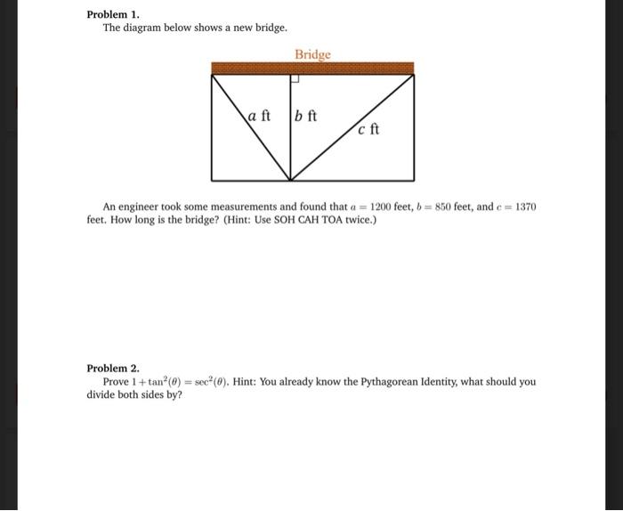 Solved Problem 1. The diagram below shows a new bridge. An | Chegg.com