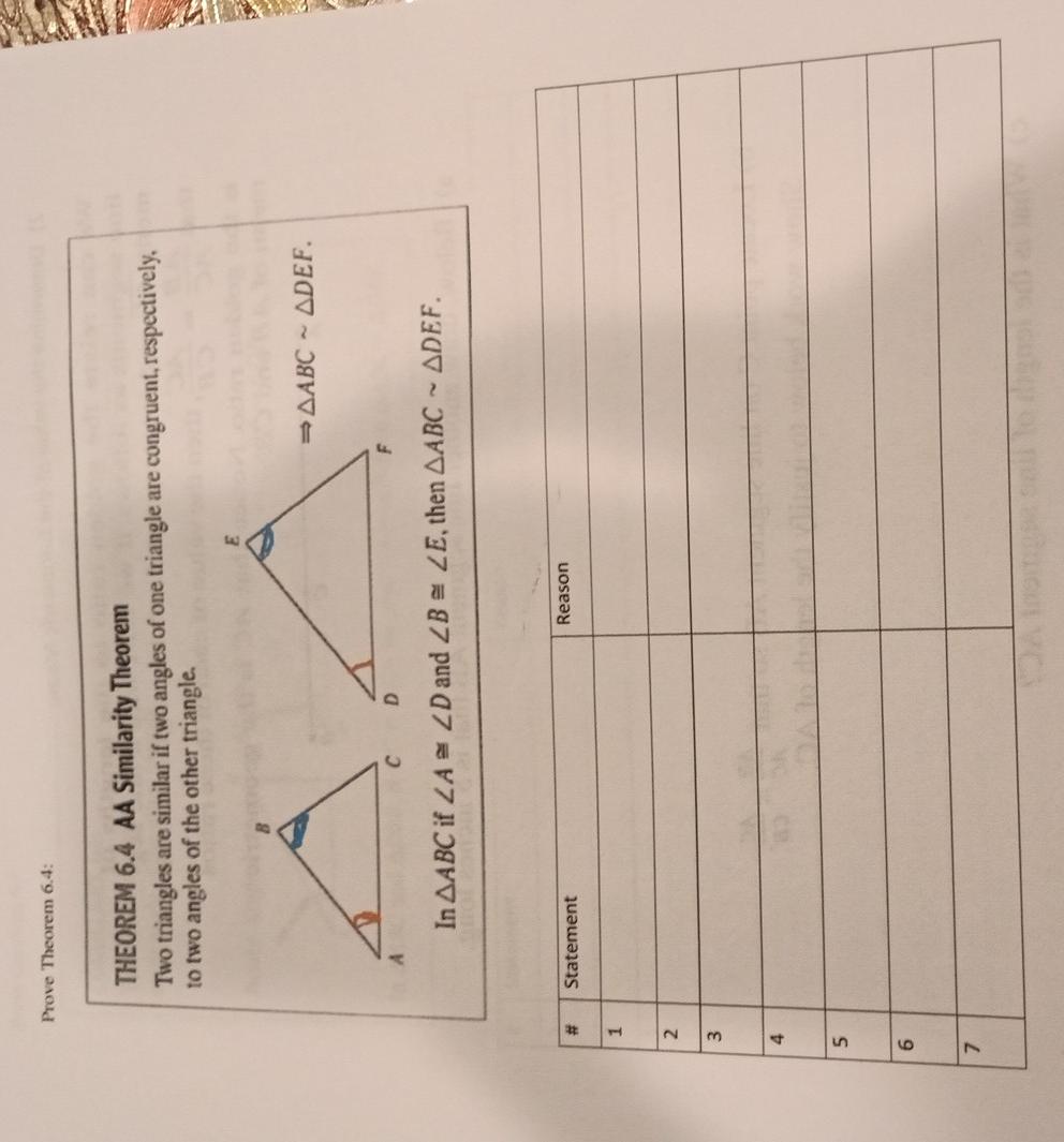 Solved Prove Theorem 6.4: THEOREM 6.4 AA Similarity Theorem | Chegg.com