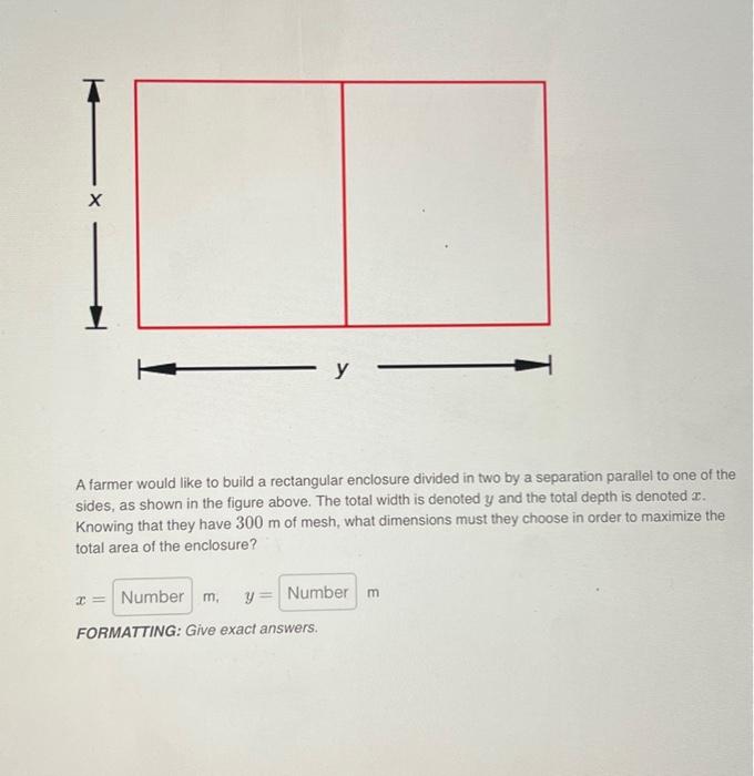 Solved A farmer would like to build a rectangular enclosure | Chegg.com
