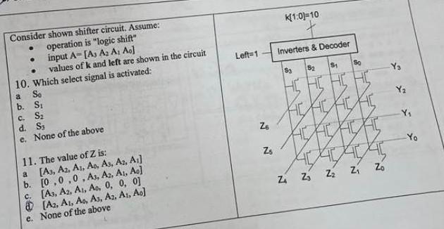 Solved Consider shown shifter circuit. Assume:operation is | Chegg.com
