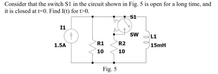 Solved Consider that the switch S1 in the circuit shown in | Chegg.com