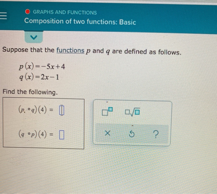 Solved O GRAPHS AND FUNCTIONS Composition of two functions: | Chegg.com