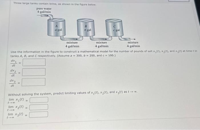 Solved These large tanks contain brine, as shown in the | Chegg.com