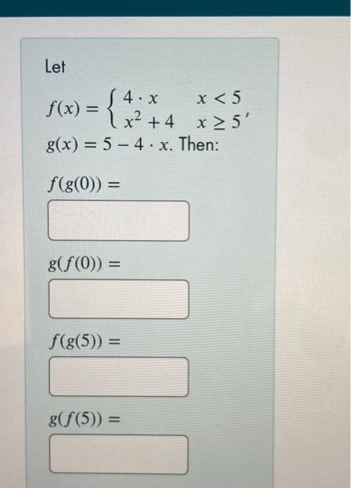 Solved Let f(x)={4⋅xx2+4x
