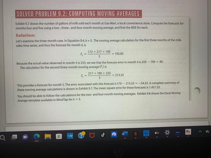 Solved Consider the milk-sales time series presented in | Chegg.com
