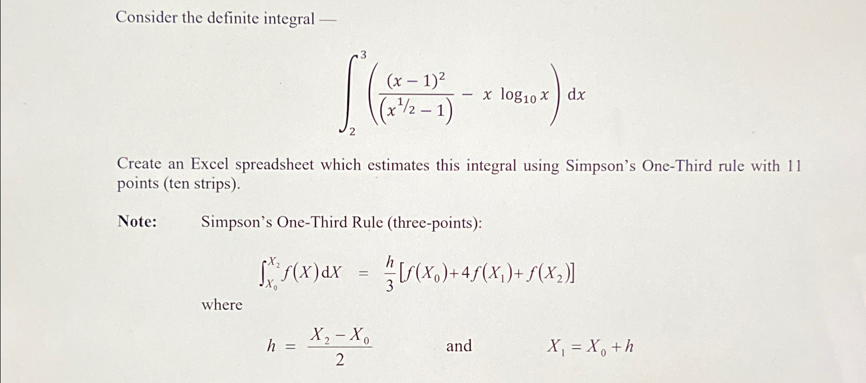 Solved Consider the definite integral | Chegg.com