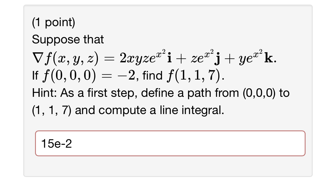 Solved (1 ﻿point)Suppose | Chegg.com