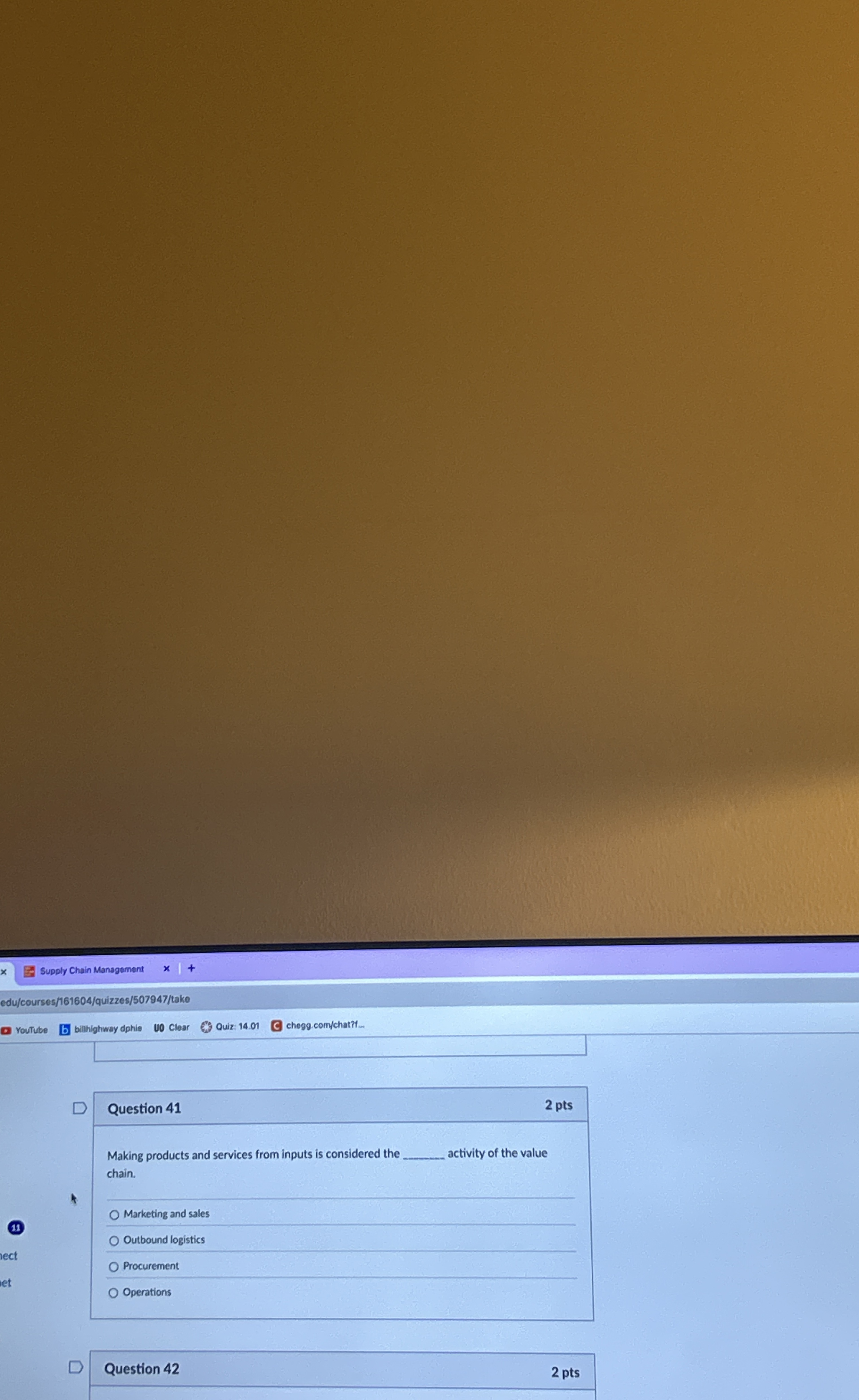 Solved Question 41Making products and services from inputs | Chegg.com