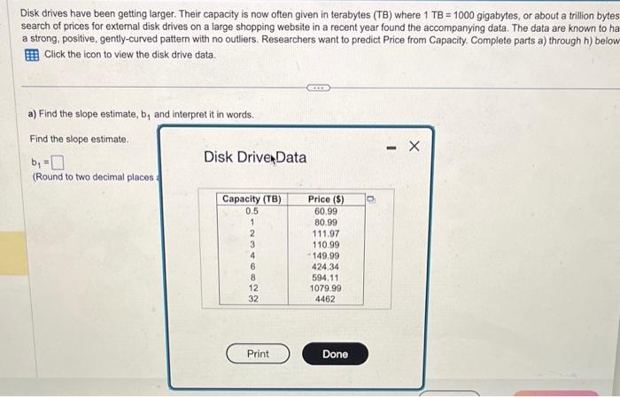 Solved Disk drives have been getting larger. Their capacity | Chegg.com