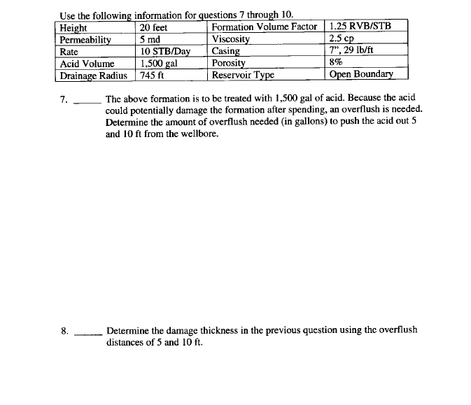 Solved Use the following information for questions 7 | Chegg.com