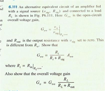 Solved An alternative equivalent circuit of an amplifier fed | Chegg.com