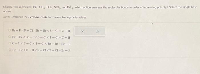 Solved Consider the molecules: Br2,CH4,PCl5,SCl2, and BrF3, | Chegg.com