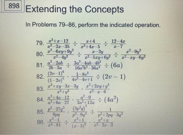 Solved In Problems 79-86, perform the indicated operation. | Chegg.com