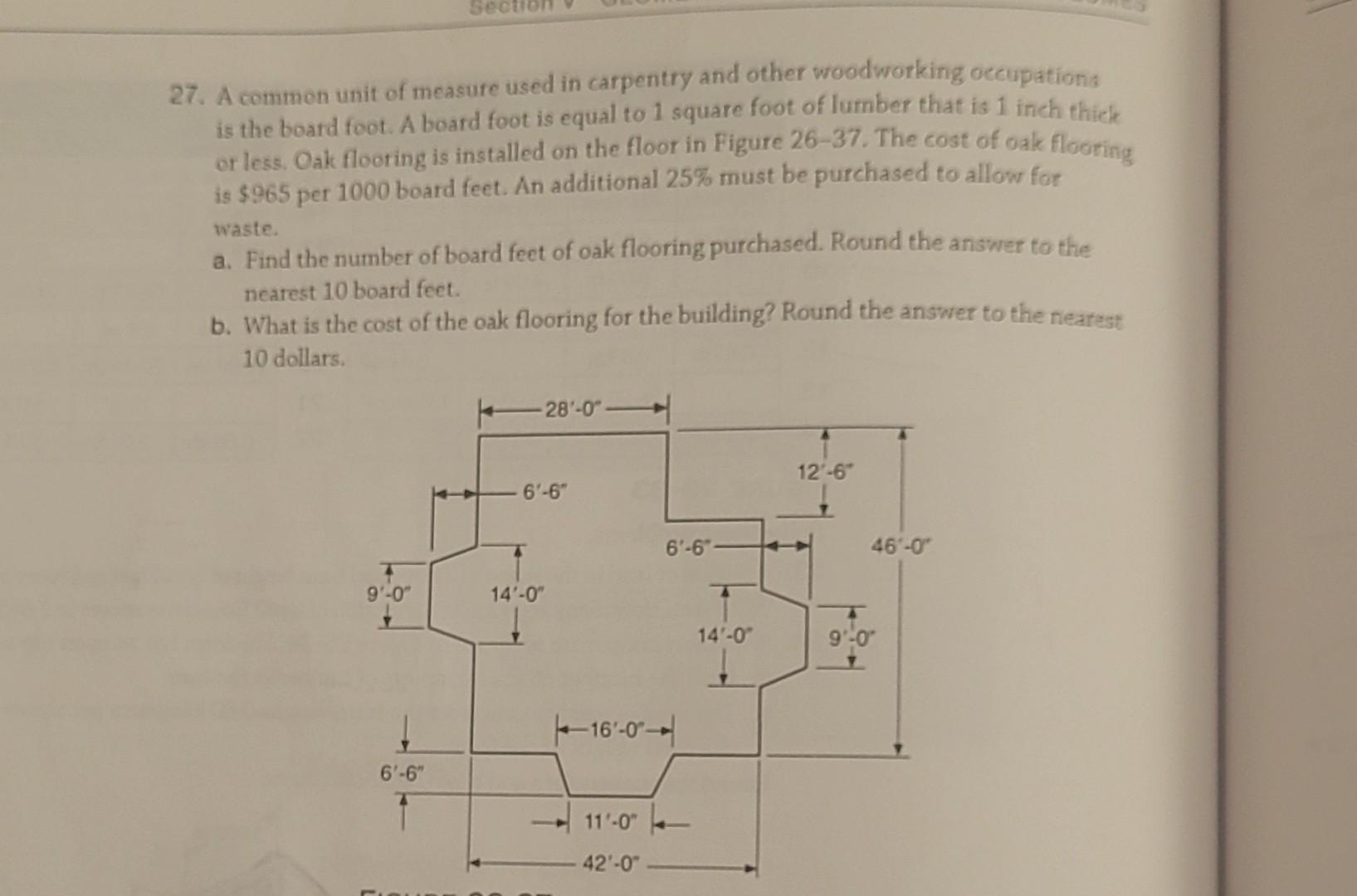 27. A common unit of measure used in carpentry and | Chegg.com