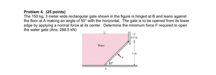 Solved Problem 4. (25 points) The 150 kg, 3 meter wide | Chegg.com