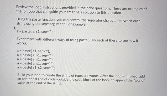 Solved Create Logic Using The Loop Command To Repeat The Chegg