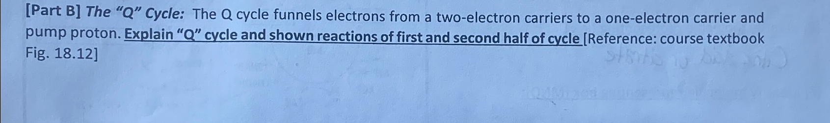 Solved [Part B] ﻿The " Q " ﻿Cycle: The Q ﻿cycle funnels | Chegg.com