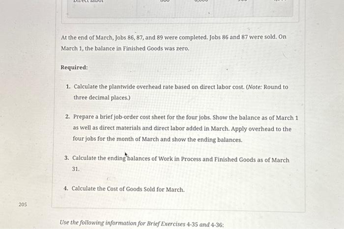 Solved Brief Exercise 4-34 Prepare Job-order Cost Sheets, | Chegg.com