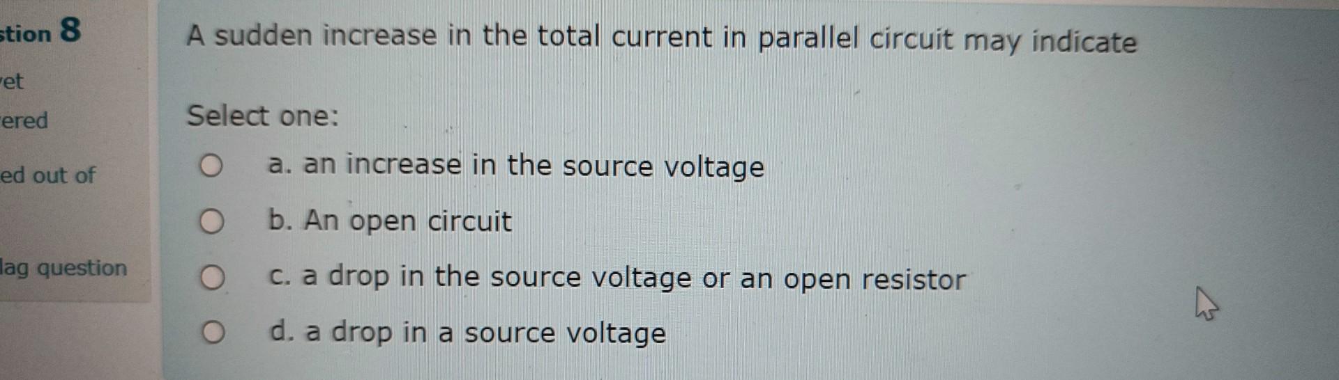 Solved A sudden increase in the total current in parallel | Chegg.com