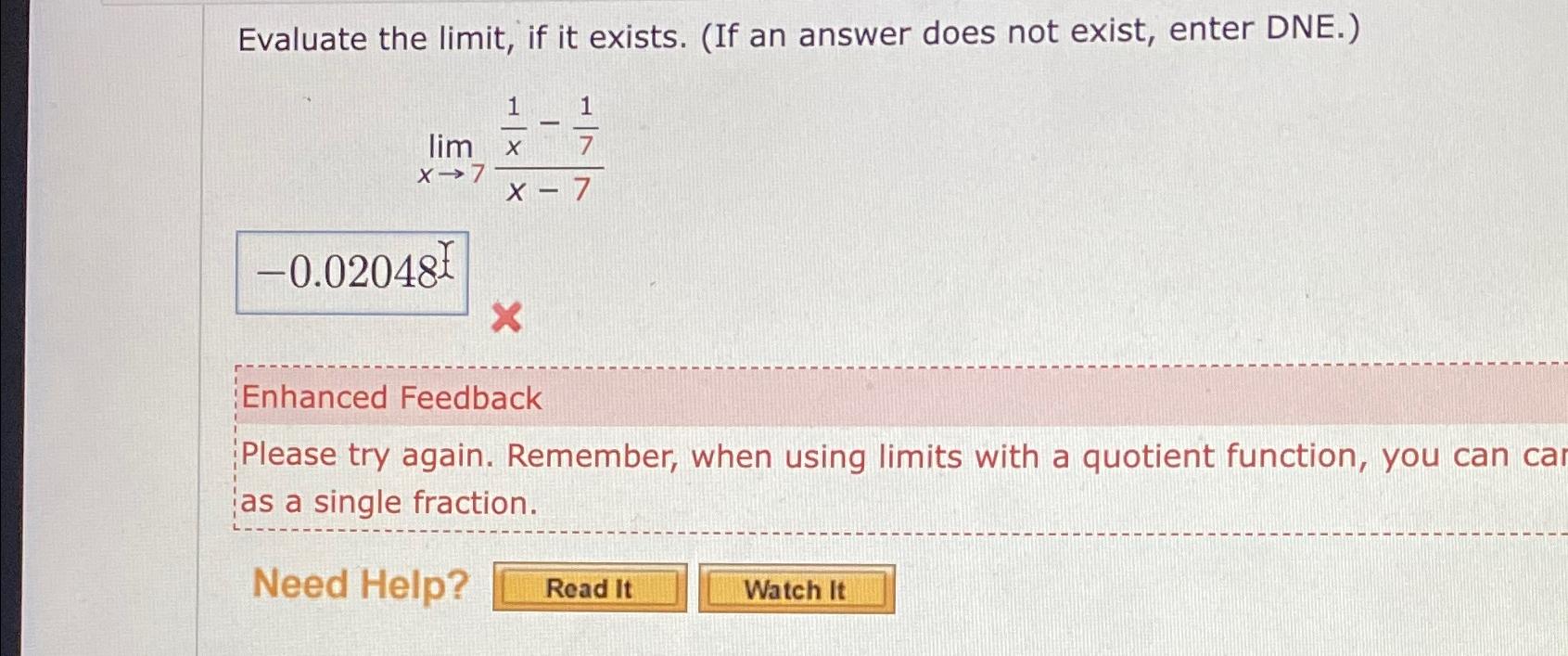 Solved Evaluate the limit, ﻿if it exists. (If an answer does | Chegg.com