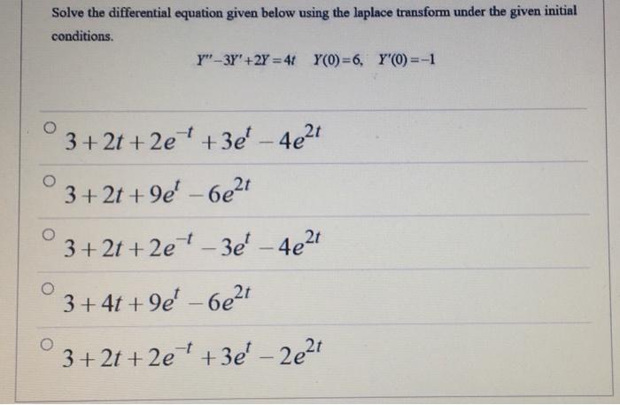 Solved Solve the differential equation given below using the | Chegg.com