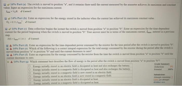 Solved (13\%) Problem 3: Energy in an L.R Circuit: An RL. | Chegg.com