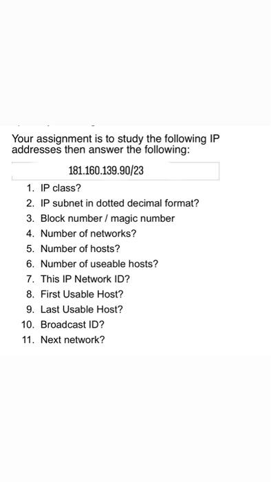Solved Your assignment is to study the following IP | Chegg.com