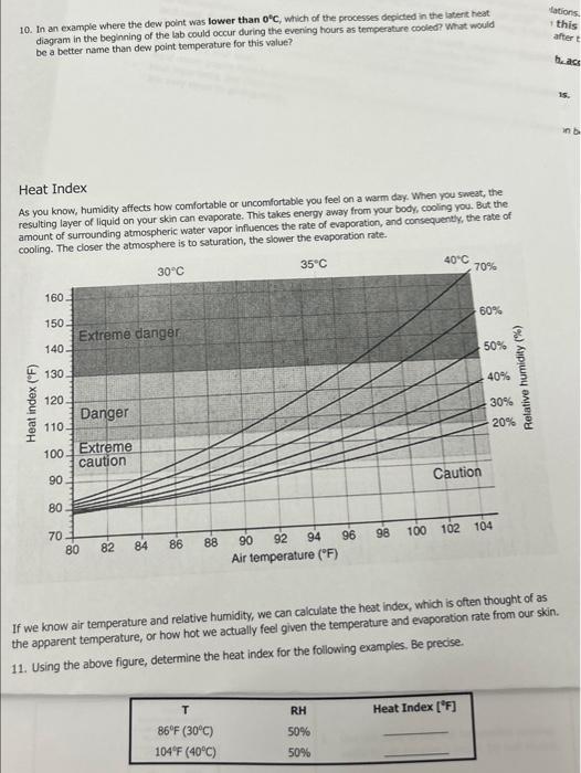 Solved 10. In an example where the dew point was lower than | Chegg.com