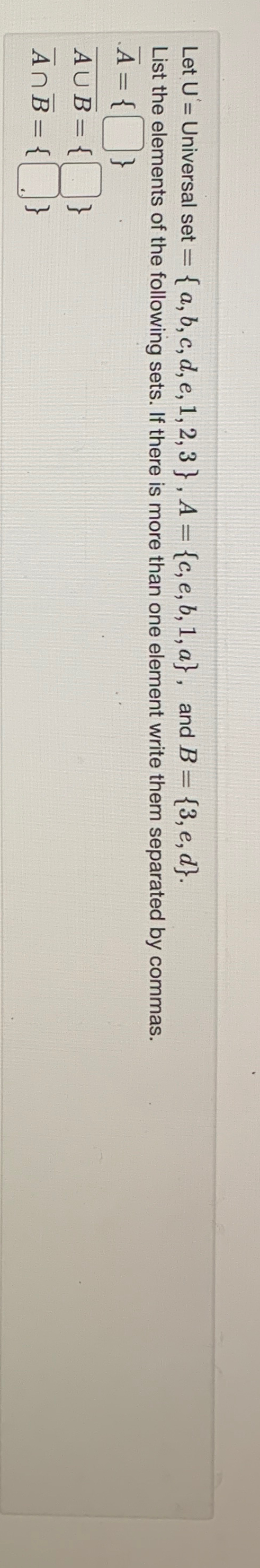 Solved Let U'= Universal set | Chegg.com Solved Let U'= Universal set | Chegg.com