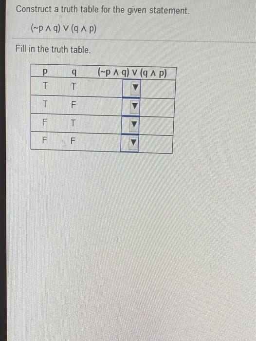 Solved Construct A Truth Table For The Given Statement 8405