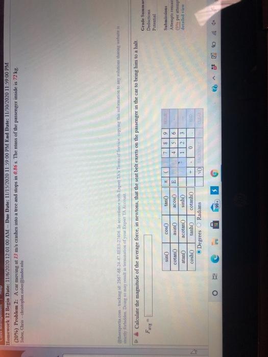 Solved Homework 12 Begin Date: 11/6/2020 12:01:00 AM - Due | Chegg.com