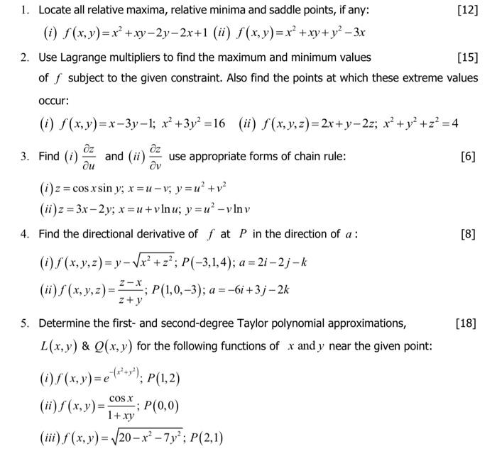 Solved 1. Locate all relative maxima, relative minima and | Chegg.com