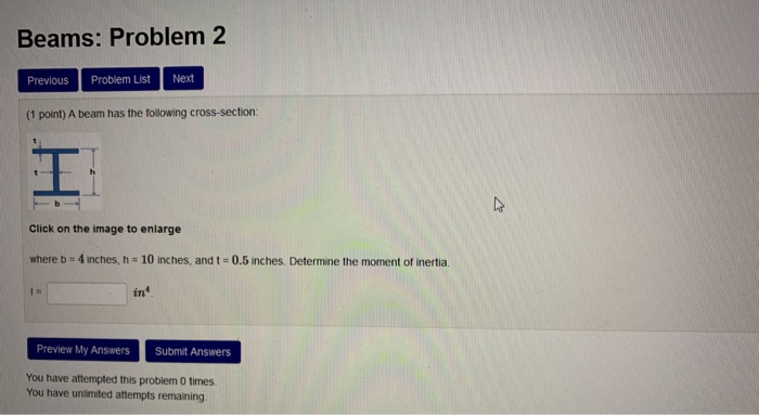 Solved Beams: Problem 2 Previous Problem List Next (1 point) | Chegg.com