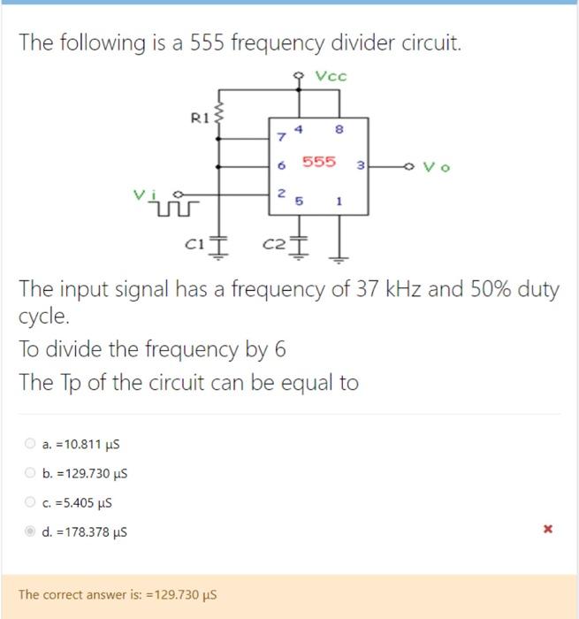 Solved The following is a 555 frequency divider circuit. The | Chegg.com