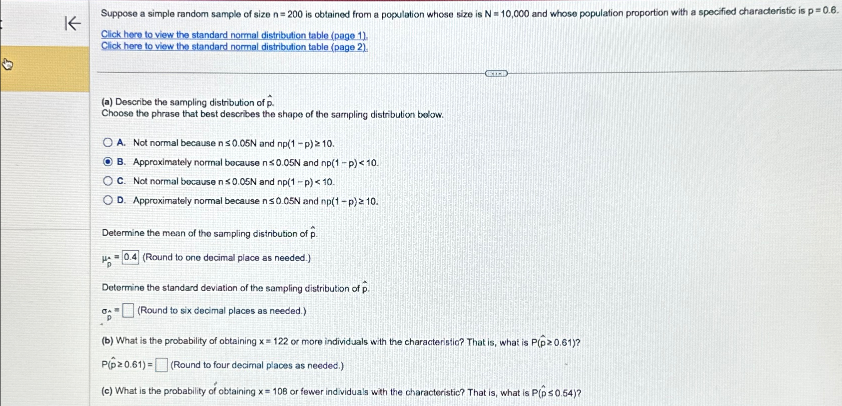 Suppose a simple random sample of size n=200 ﻿is | Chegg.com