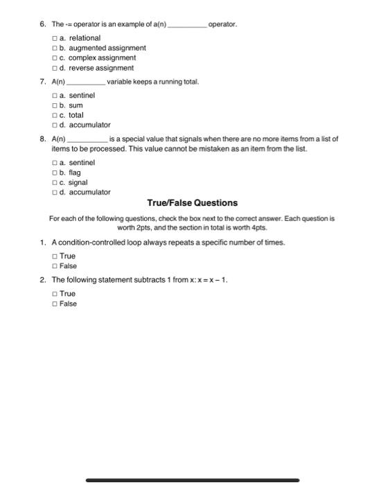 Solved Multiple Choice Questions For each of the following | Chegg.com